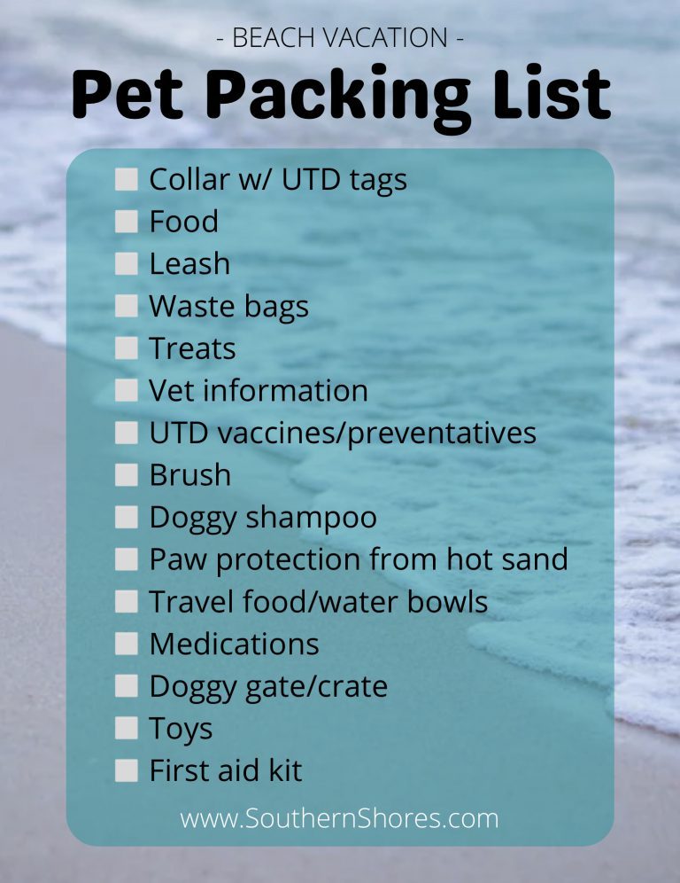 Pet Packing List | Outer Banks Vacation Rental Blog